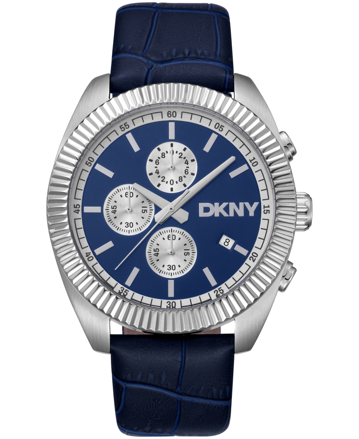 Click here for Dkny Mens Chronograph Blue Dial Blue Leather Strap... prices