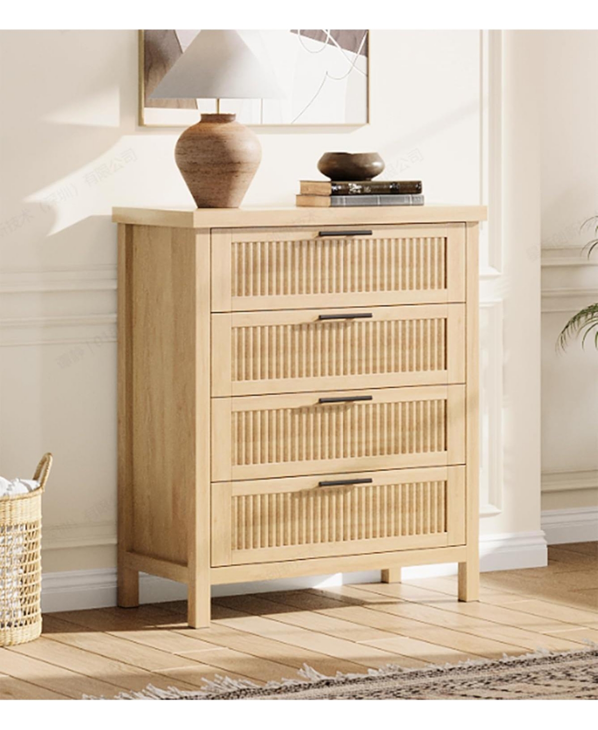 Click here for gaomon 4 Drawer Dresser  Oak Wooden Chest of Drawe... prices