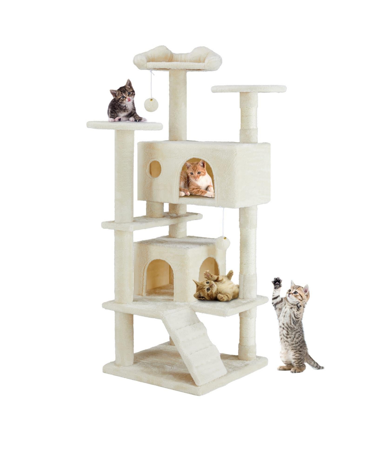Click here for Zeus & Ruta 54in Beige Multi-Functional Cat Tree:... prices
