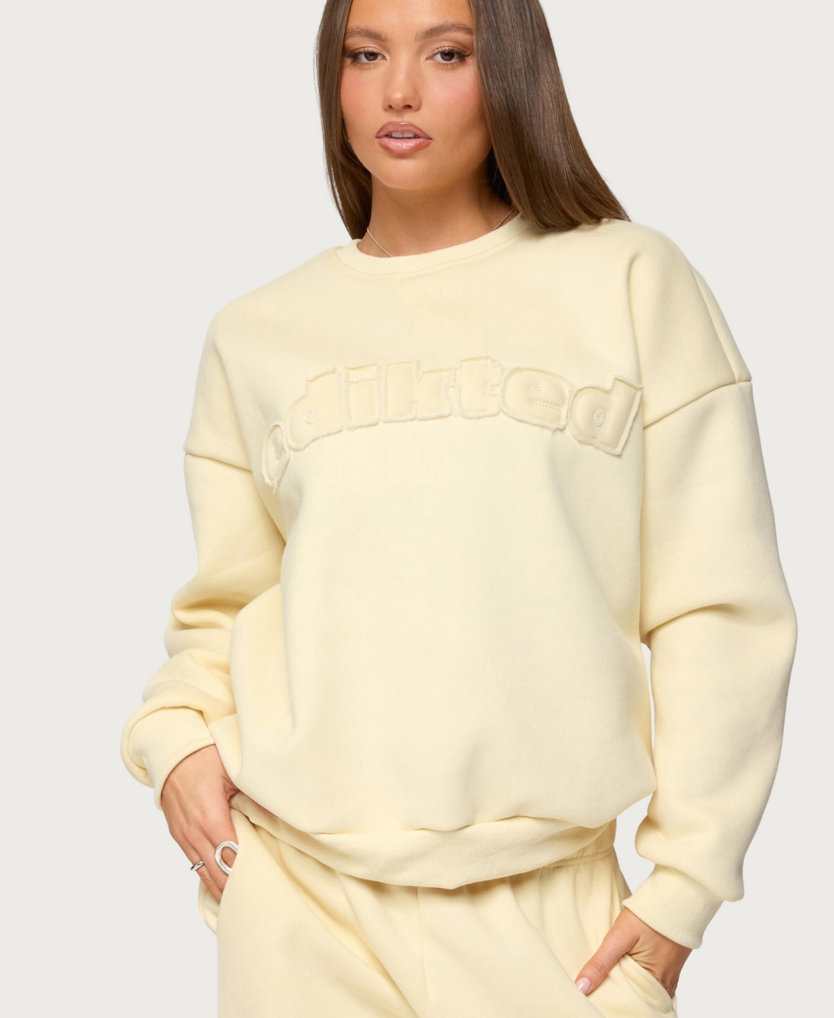 Click here for Edikted Womens Jaylie Sweatshirt - Light-yellow prices