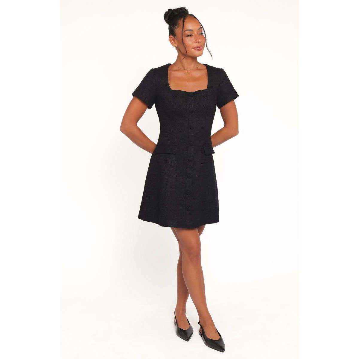 Click here for Petal and Pup Womens Sutton Mini Dress - Black twe... prices