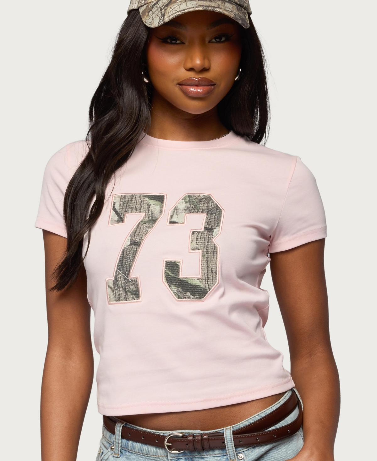 Click here for Edikted Womens Camo 73 T Shirt - Light-pink prices