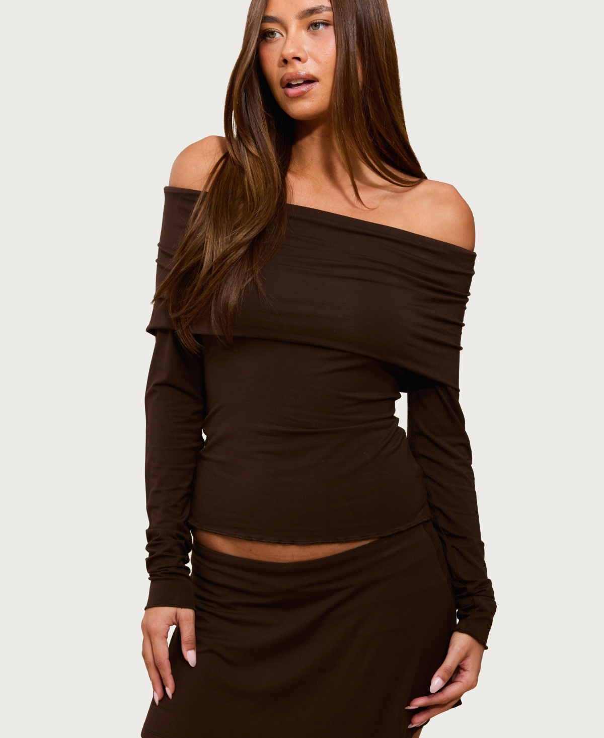 Click here for Edikted Womens Habiba Foldover Off Shoulder Top -... prices