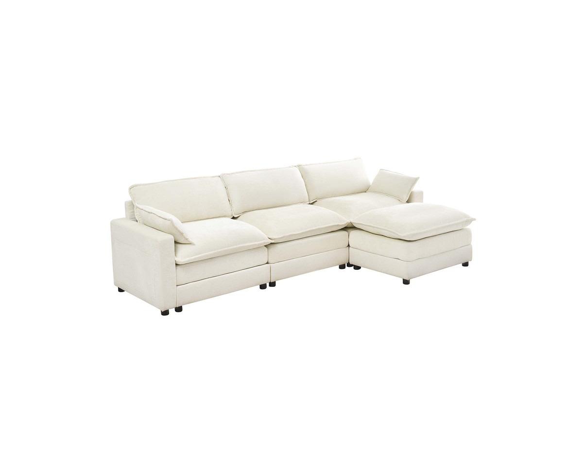 Click here for gaomon Heinen 113.39 Velvet Sofa - Beige/khaki prices
