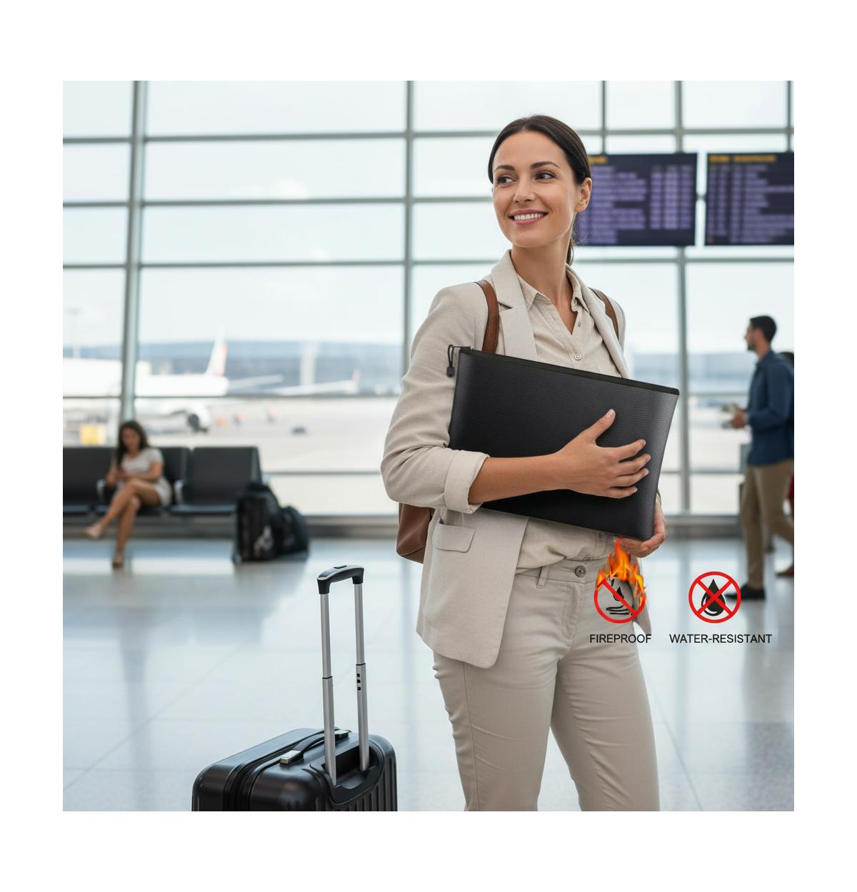 Click here for Clarissa Travel Fireproof Document Bag - Black prices