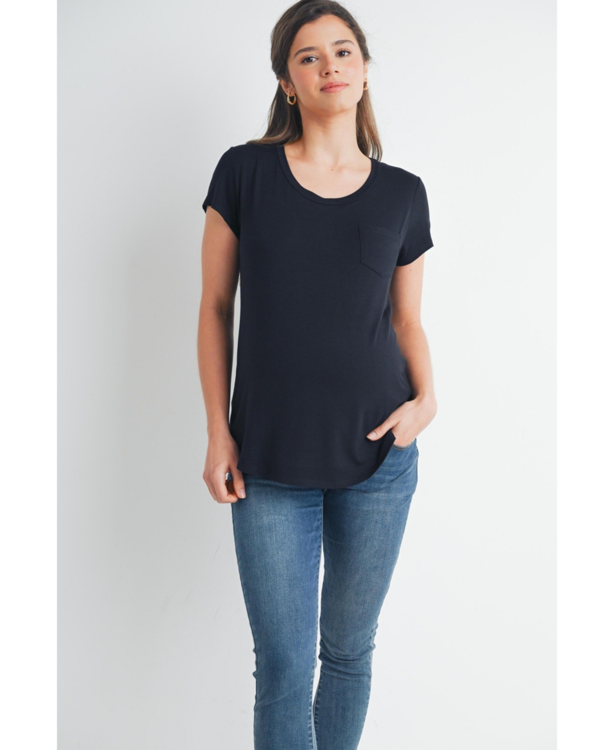 Click here for Hello Miz Womens Maternity Scoop-Neck Short-Sleeve... prices