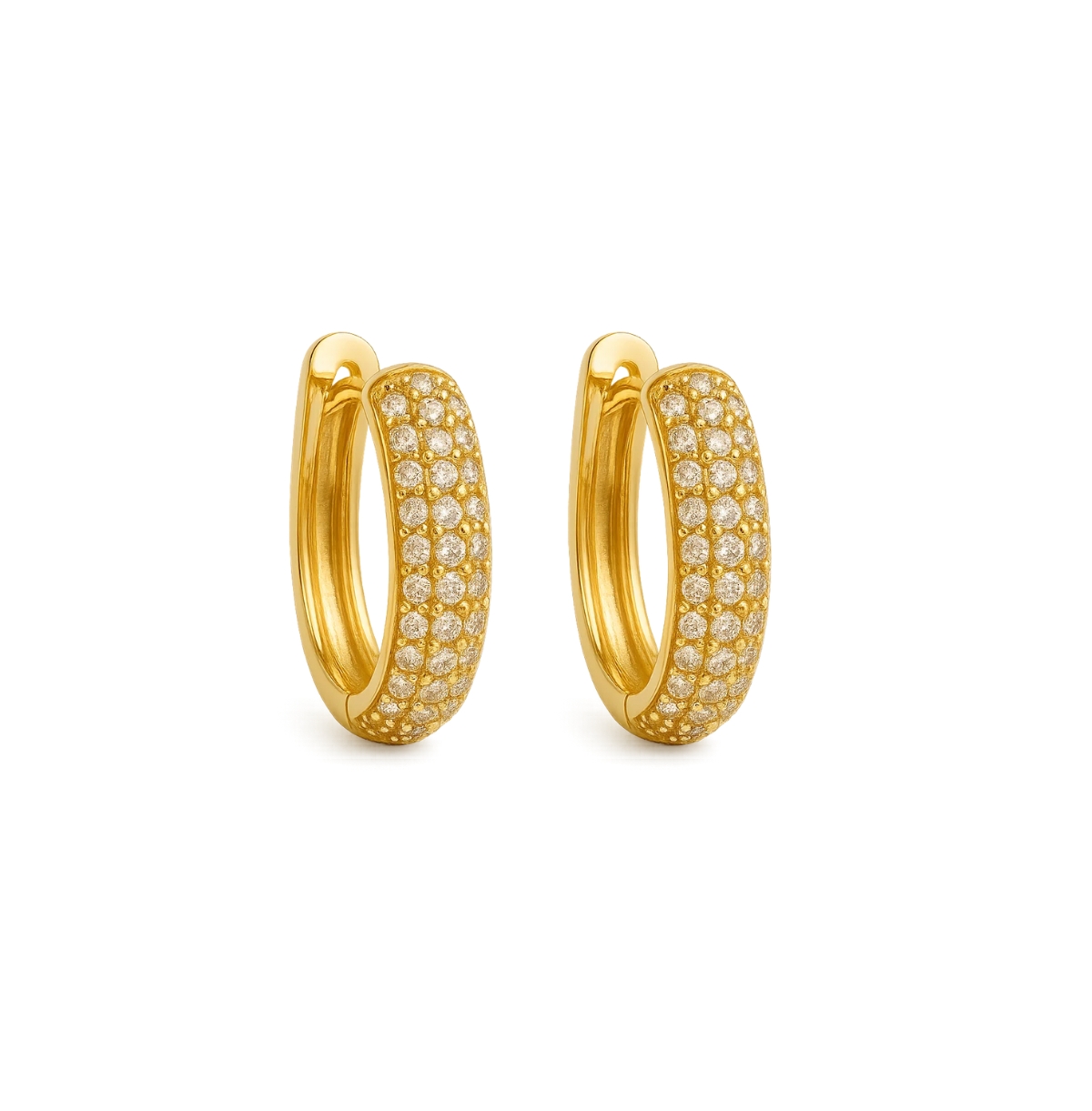 Click here for Dloria Nadia Pave Huggie Hoop Earrings - Gold prices