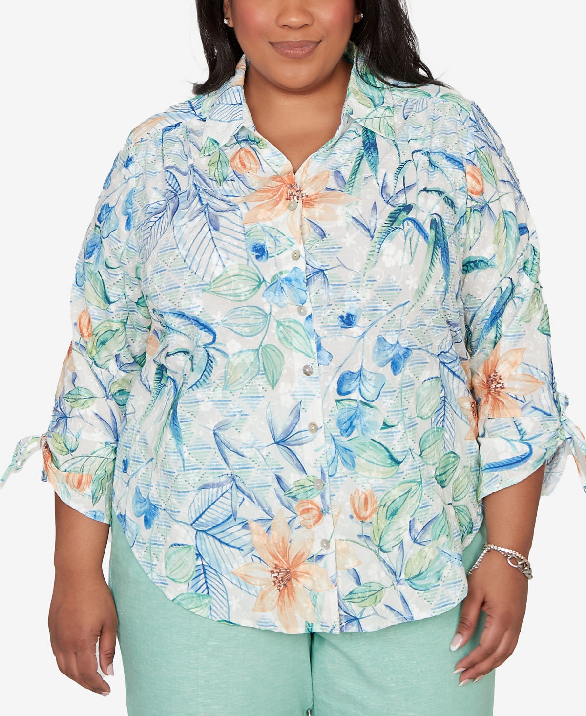 Click here for Alfred Dunner Plus Size Caribbean Blues Tropical F... prices