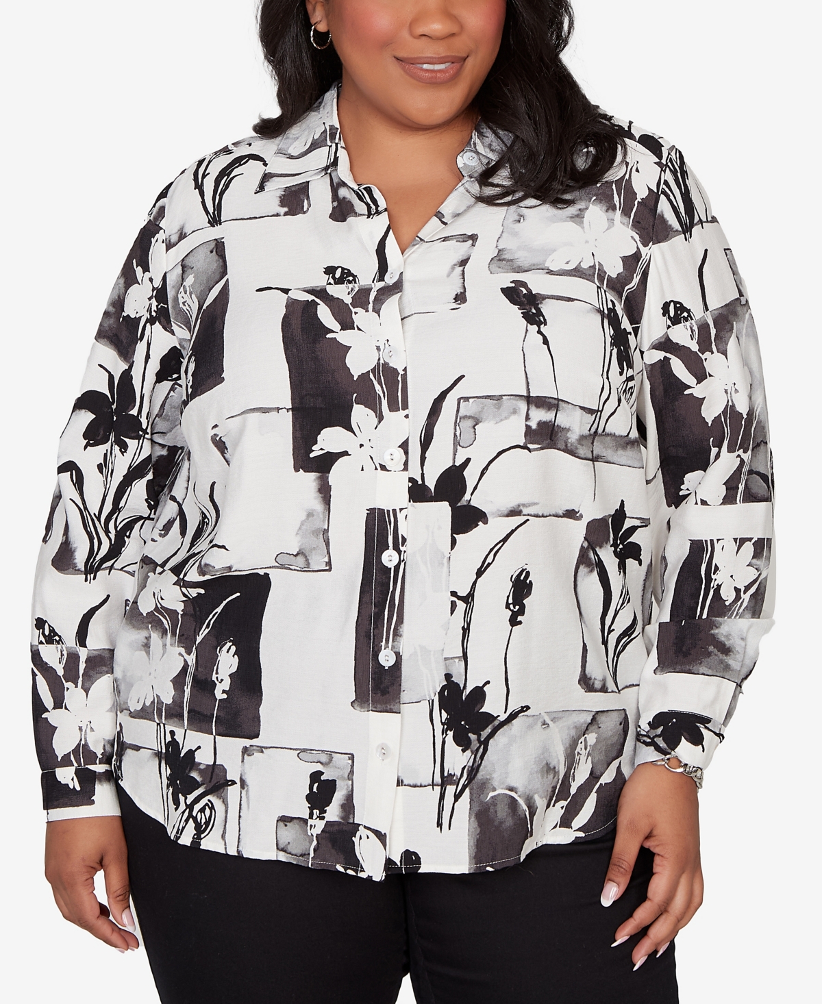Click here for Alfred Dunner Plus Size Crowd Pleaser Floral Patch... prices