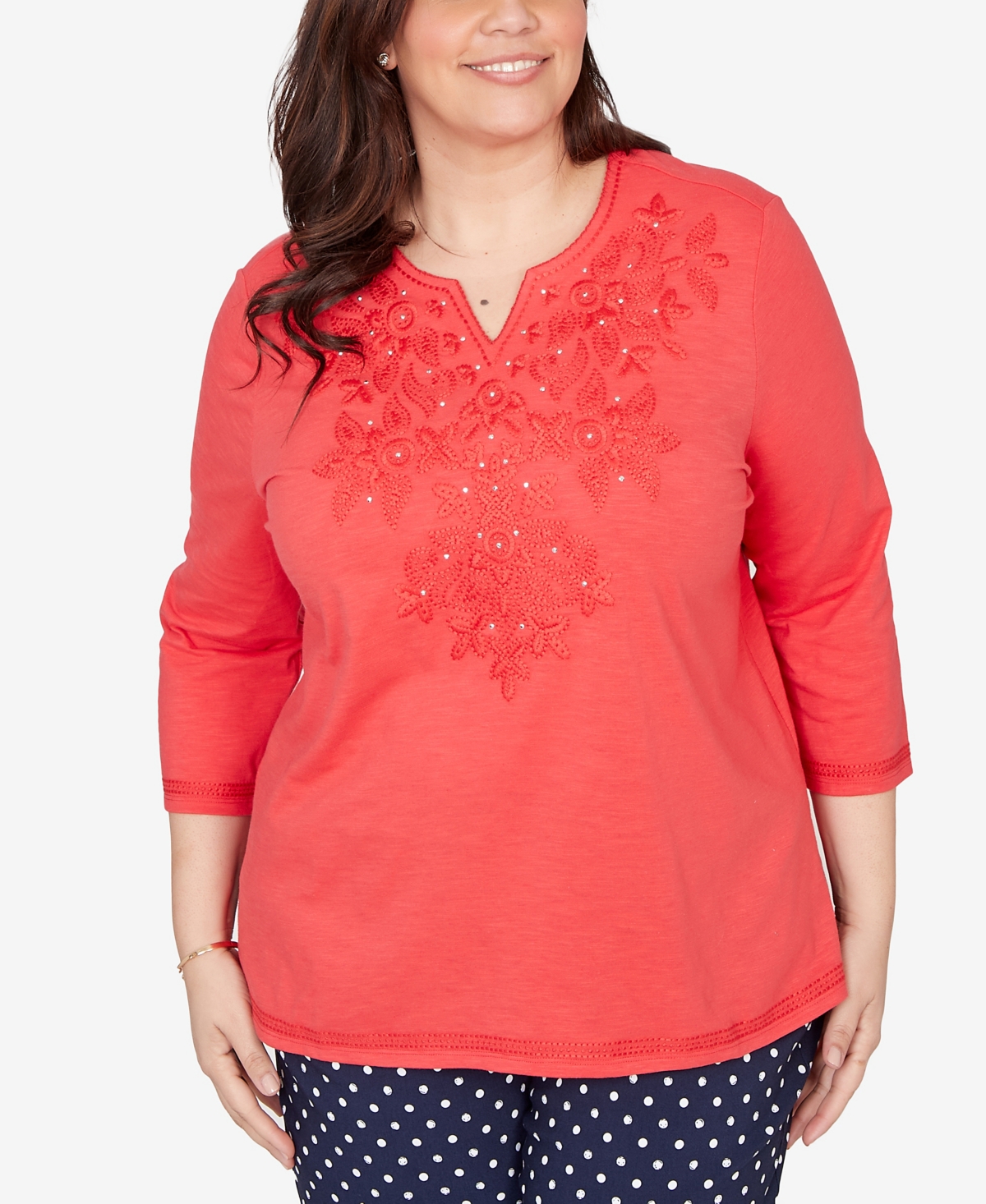 Click here for Alfred Dunner Plus Size Port Side Tonal Embroidere... prices
