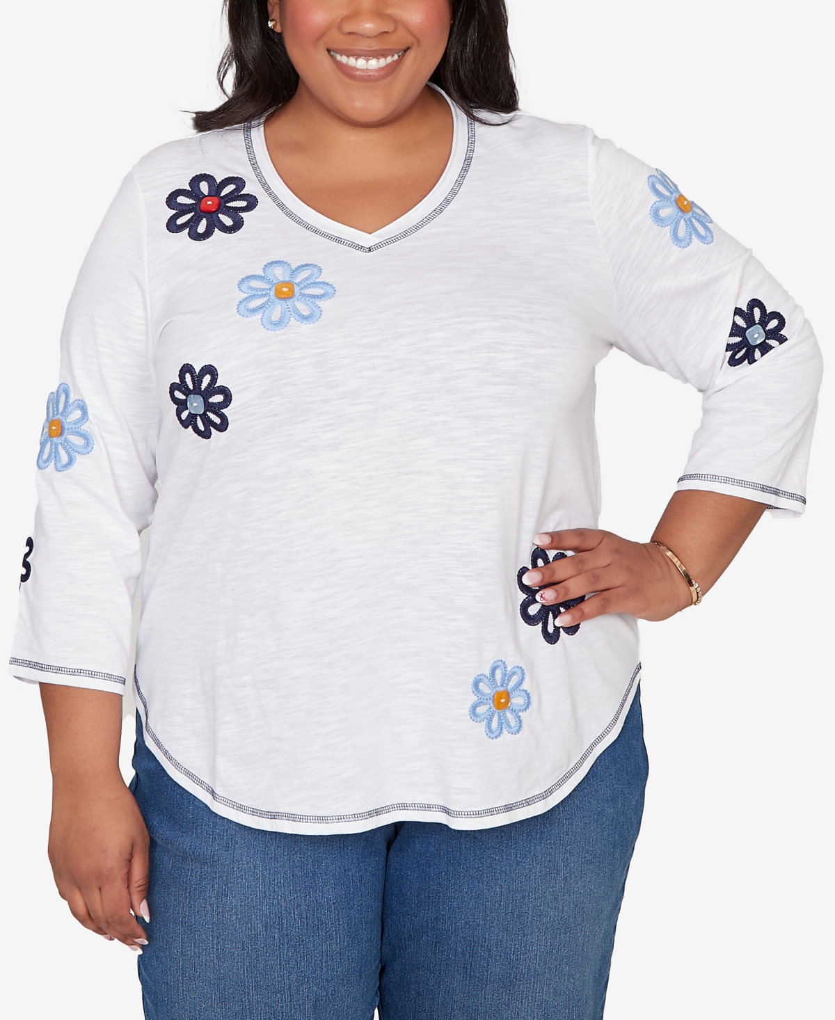 Click here for Alfred Dunner Plus Size Port Side Embellished Flor... prices