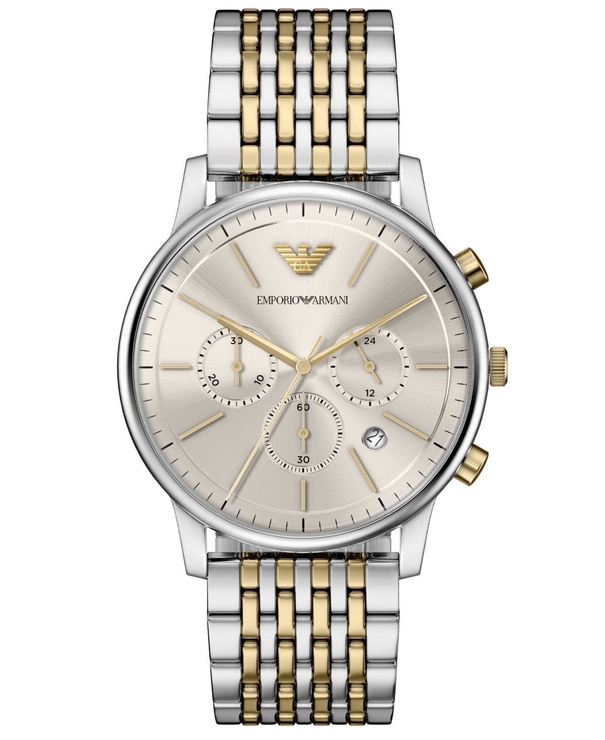 Click here for Emporio Armani Mens Quartz Chronograph Two-Tone St... prices