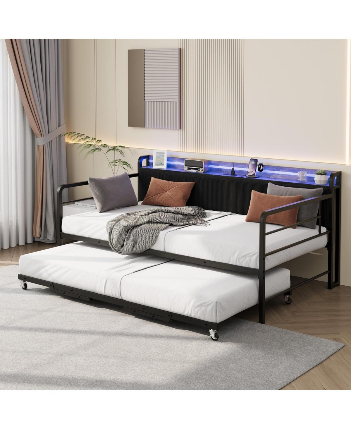 Click here for gaomon Daybed with Trundle and Led Light  Sturdy M... prices