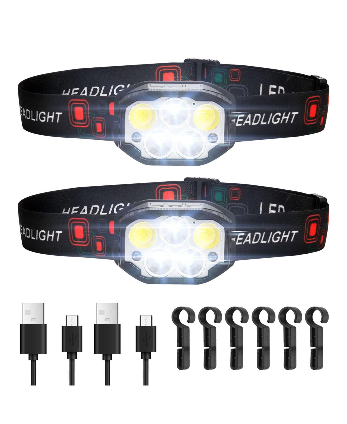 Click here for Mecale 2-Pack Rechargeable Led Headlamps  12 Light... prices