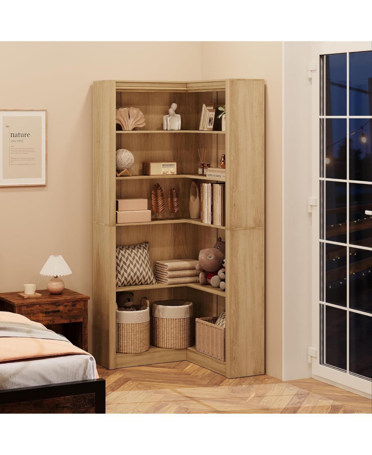 Click here for gaomon 71.8 Corner Bookshelf  5-Tier L-Shaped Farm... prices