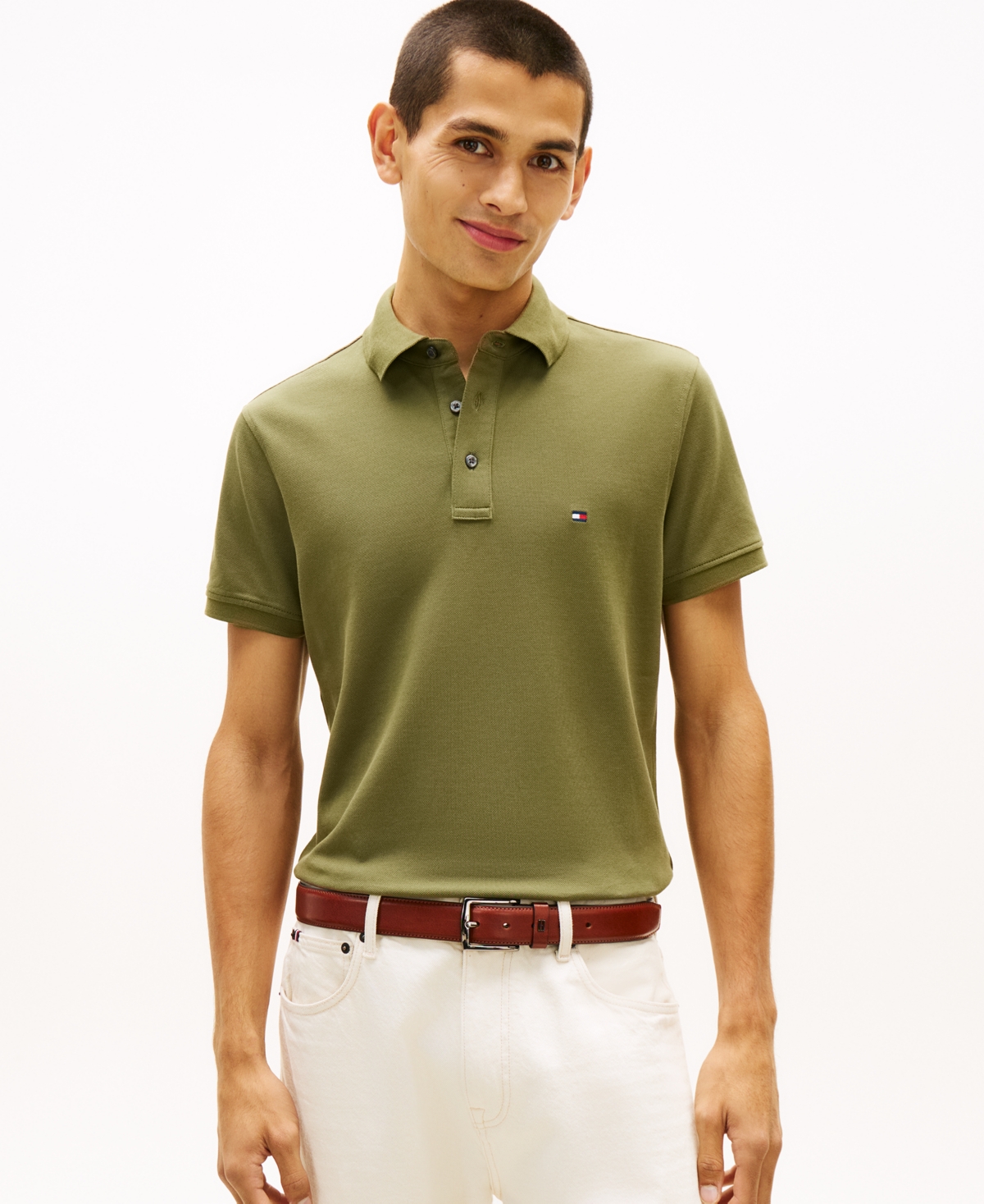 Click here for Tommy Hilfiger Mens 1985 Slim Fit Polo Shirt - Dar... prices