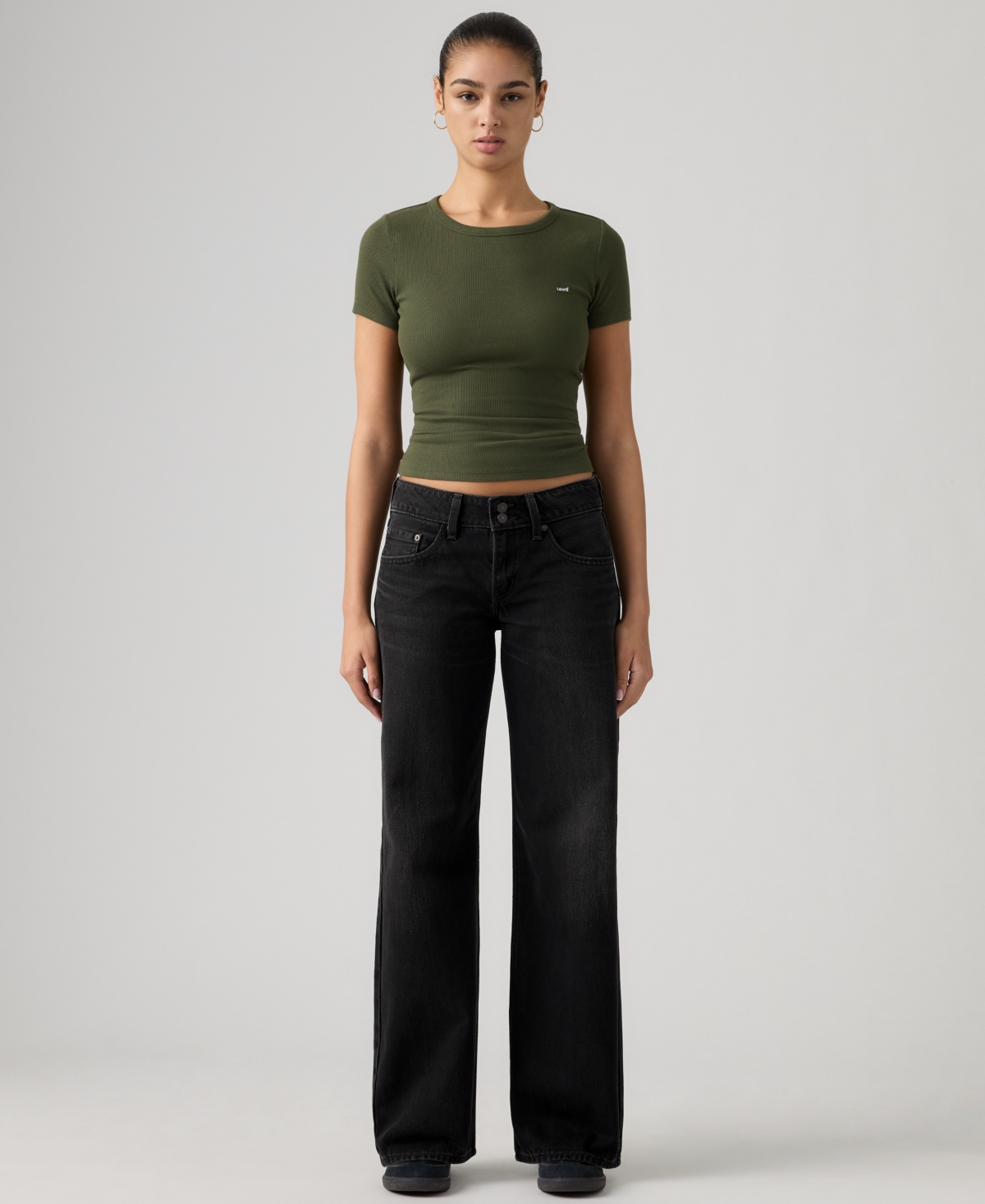 Levis Womens Super-Low Double-Button Relaxed-Fit Denim Jean - So Fundamental