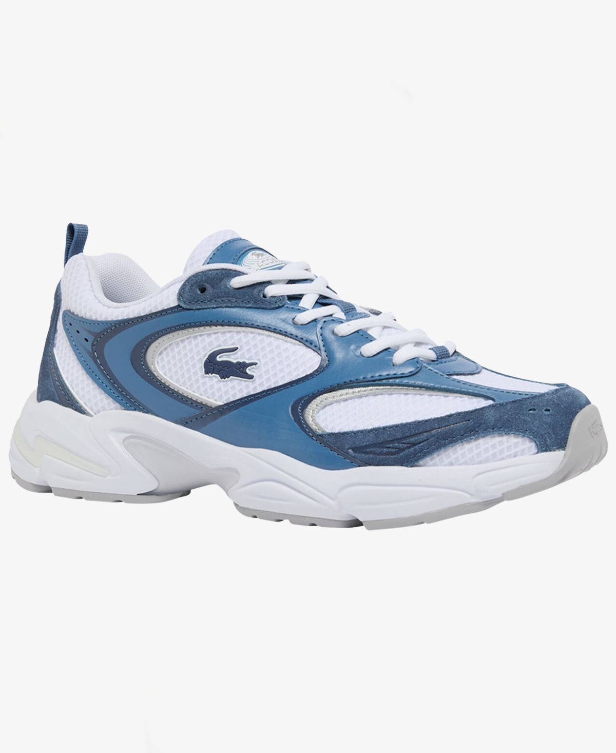 Click here for Lacoste Mens Round Toe Sneakers - White/Blue prices