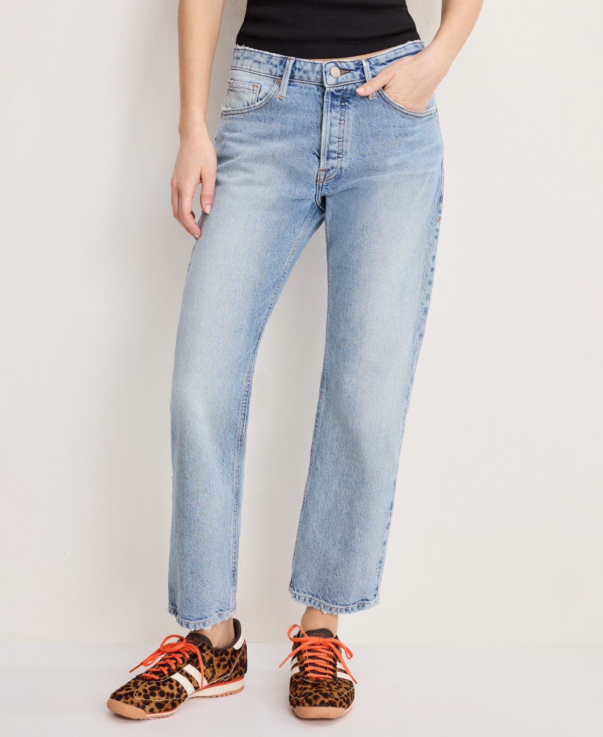Click here for Good American Womens Straight Ankle Jeans - Indigo... prices