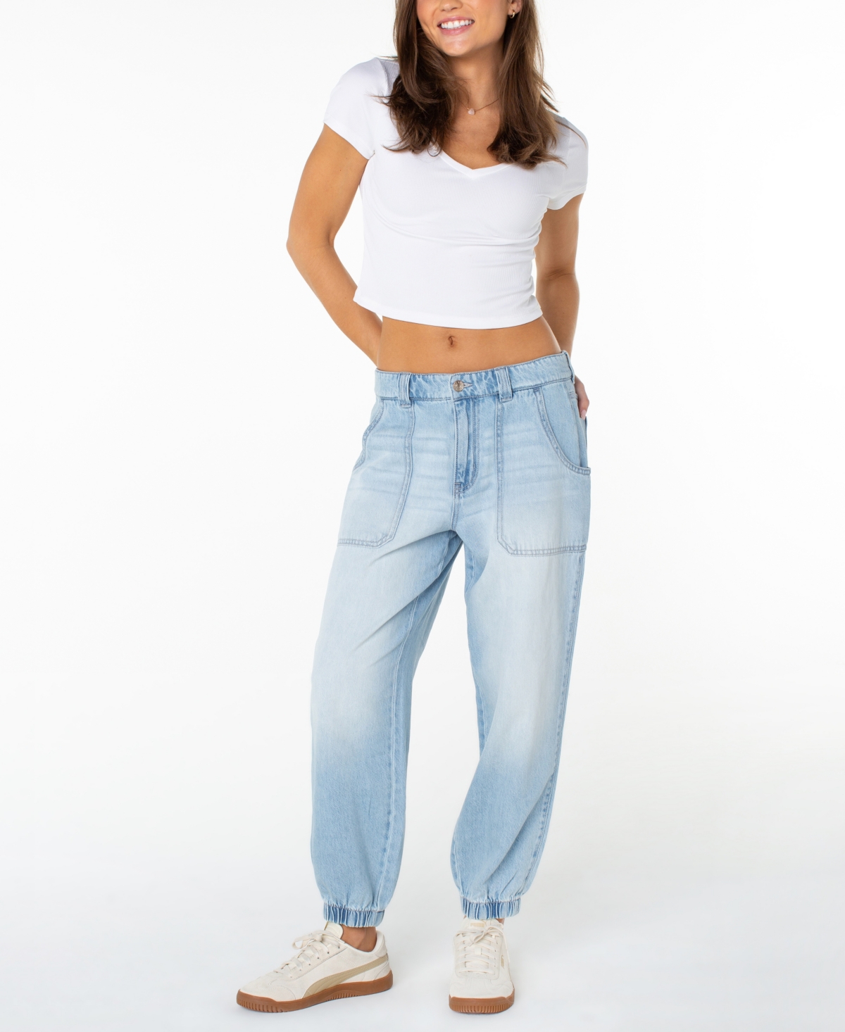 Click here for Celebrity Pink Juniors High Rise Denim Joggers - J... prices