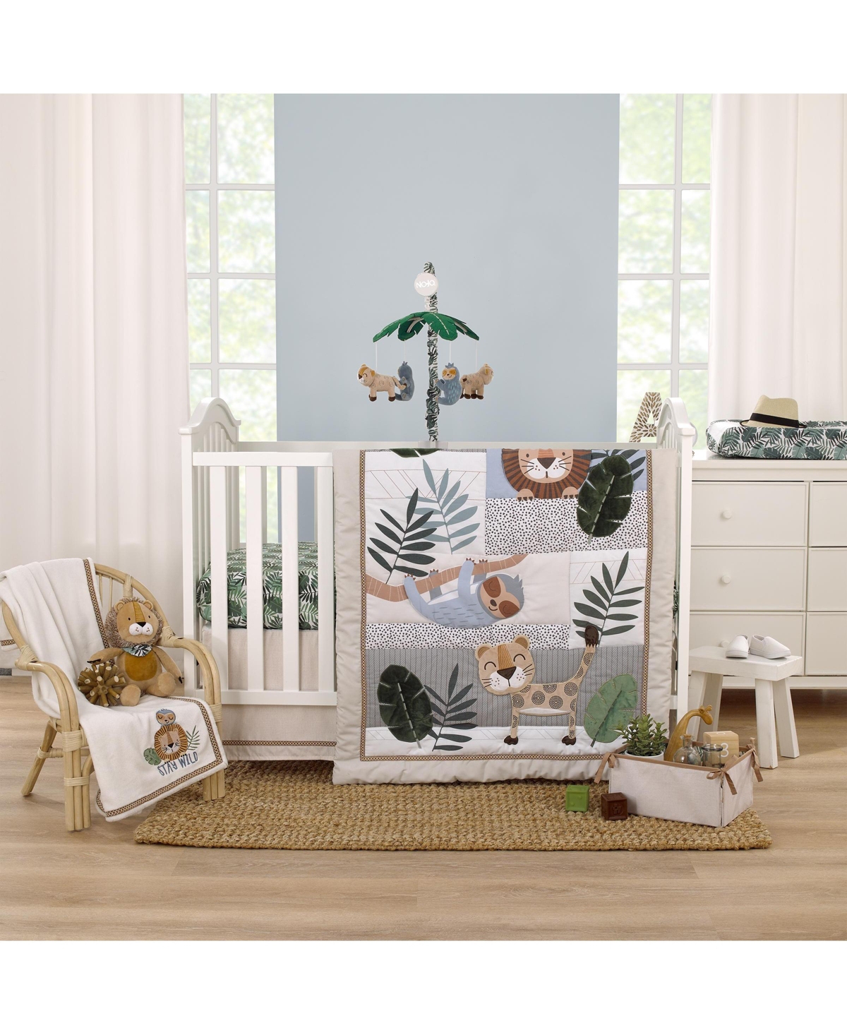 Click here for NoJo Jungle Paradise Lion Sloth and Leopard Palm L... prices