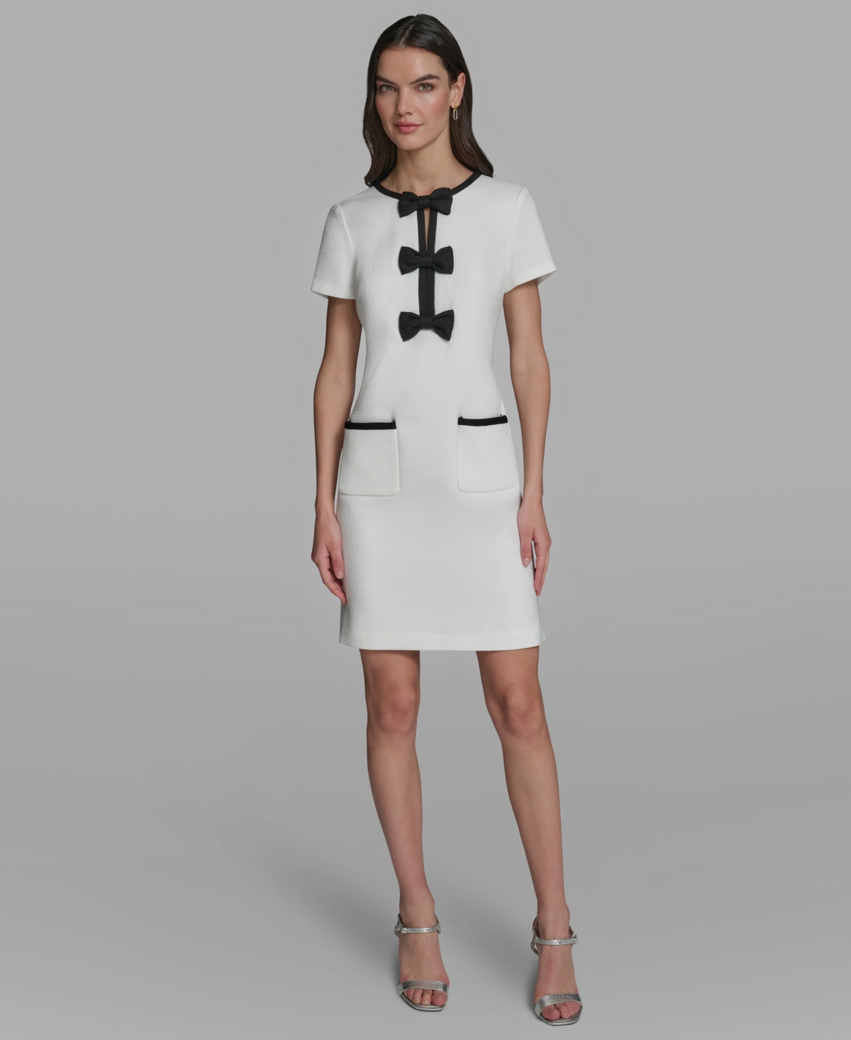 Click here for Karl Lagerfeld Paris Womens Bow Detail A-Line Dres... prices