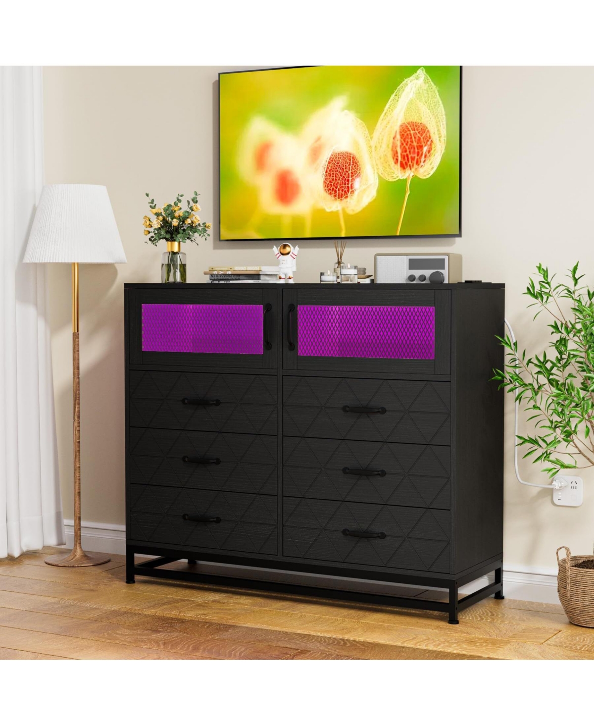 Click here for gaomon dresser for Bedroom with Led Lights and Cha... prices