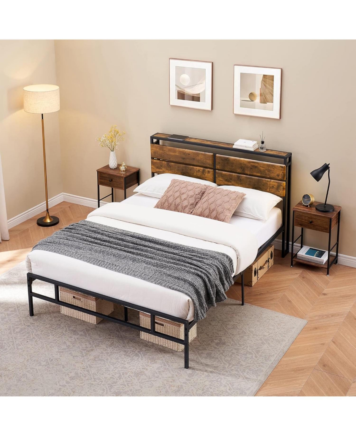 Click here for Draft - gaomon Queen Size Metal Platform Bed Frame... prices