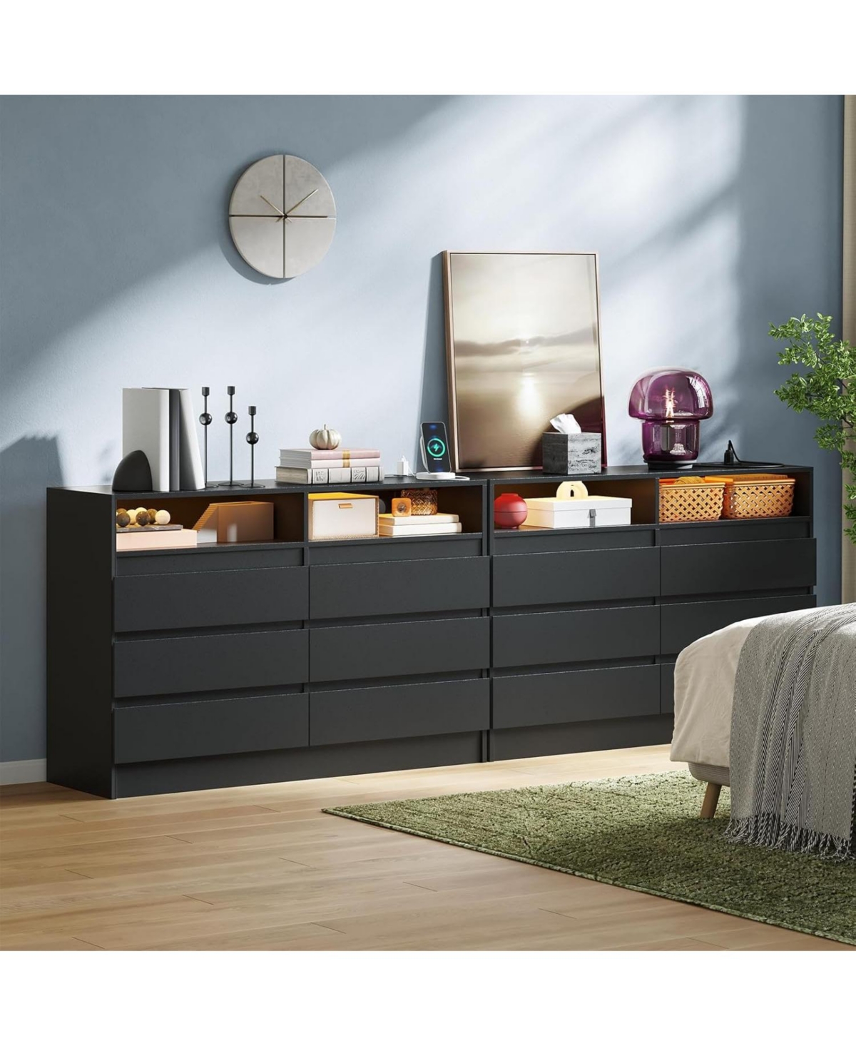 Click here for gaomon Modern 4 Drawer Dresser with Led Light and... prices