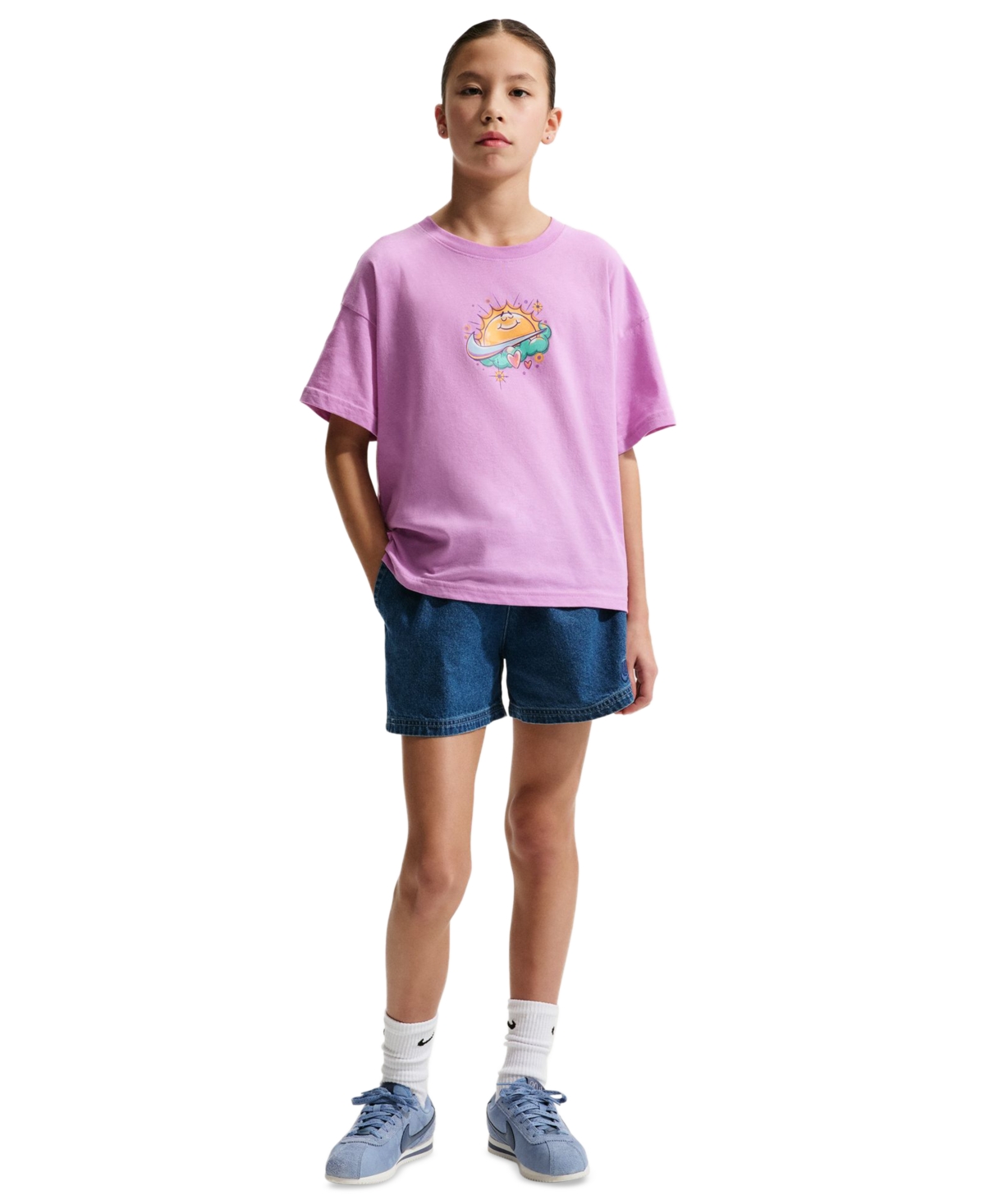 Click here for Nike Girls 7-16 Sportswear Crewneck T-Shirt - Ligh... prices