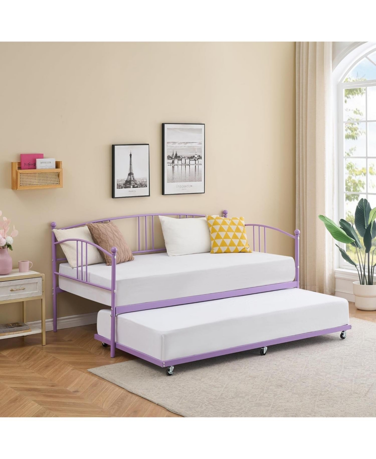 Click here for gaomon Twin Metal Daybed with Trundle  Pullout Tru... prices