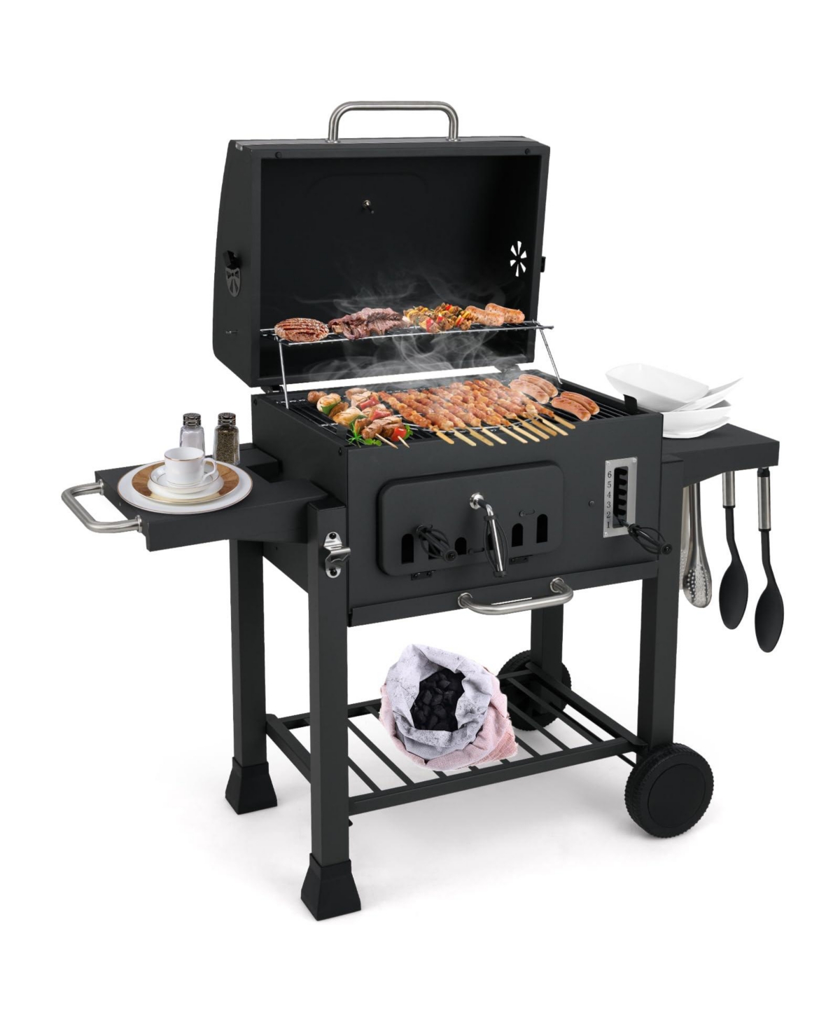 Click here for Ecooso 24-Inch Barrel Charcoal Grill with 2 Foldin... prices