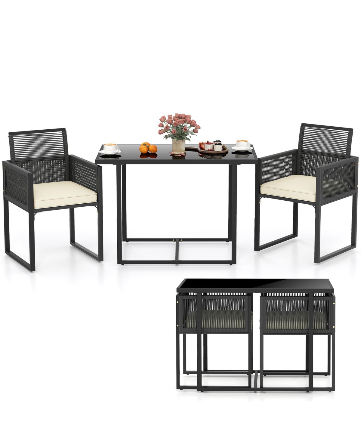 Click here for Gymax 3PCS Patio Pe Wicker Furniture Set Cushioned... prices