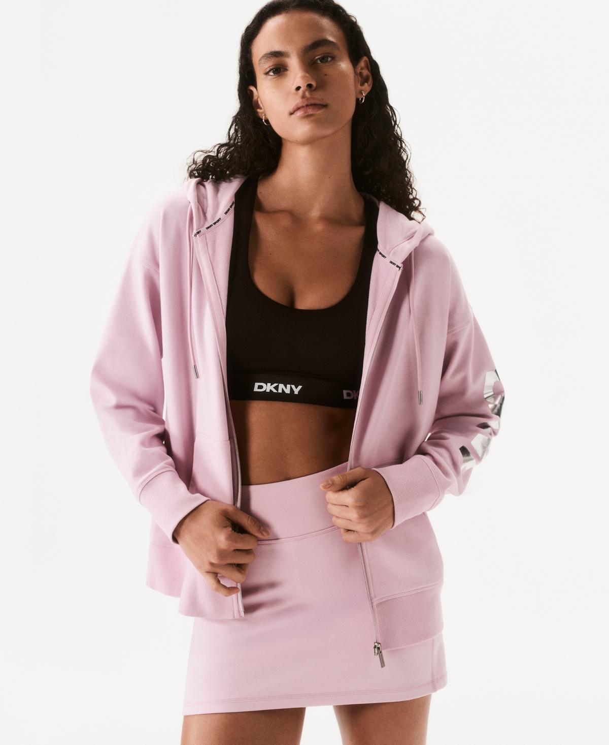 Click here for Dkny Sport Womens Regular-Fit Full Zip Hoodie - Pi... prices