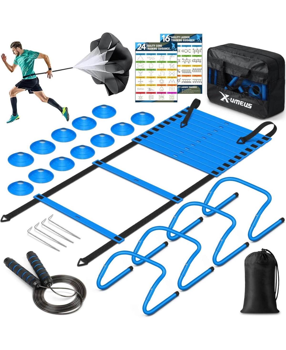 Click here for X-umeus 20ft Agility Ladder Training Set with 12 C... prices