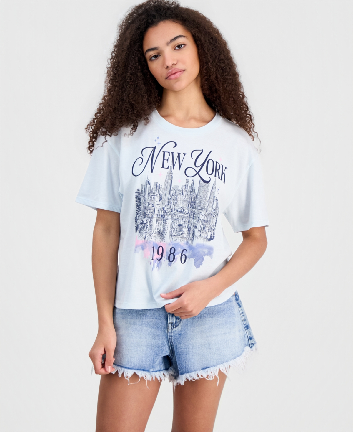 Click here for Rebellious One Juniors New York Skyline Graphic T-... prices