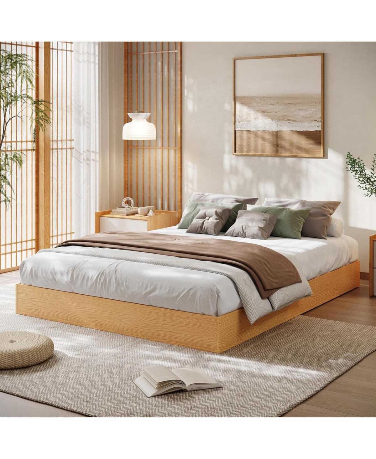 Click here for gaomon King Wood Platform Bed Frame with Wood Slat... prices