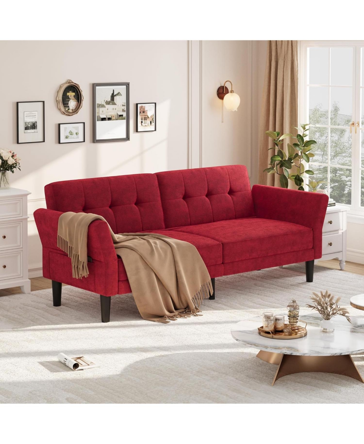 Click here for gaomon 89 Inch Convertible Sofa Bed  Modern Chenil... prices