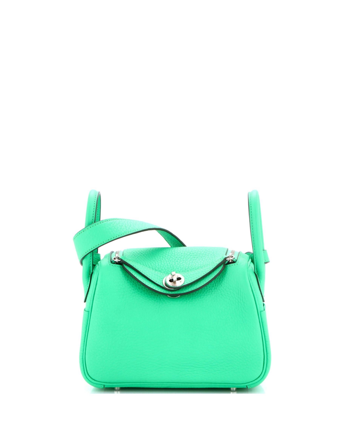 Click here for Pre-Owned HERMES Mini Lindy Bag Clemence - Green prices