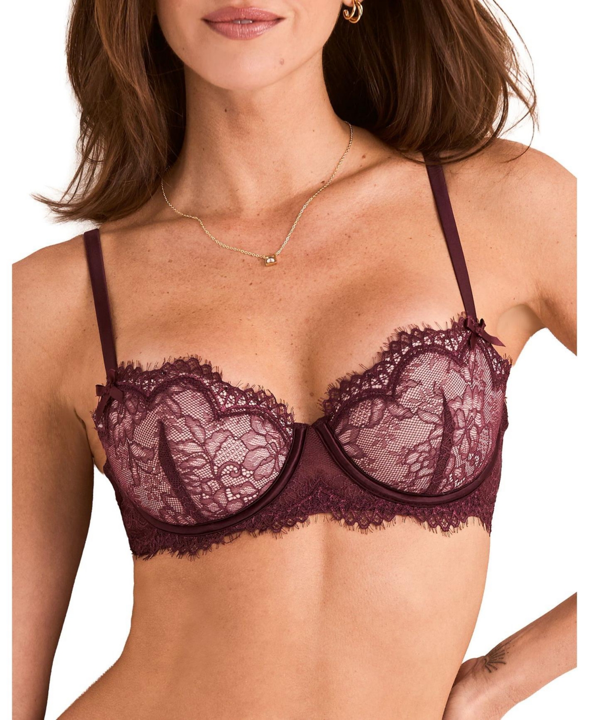 Click here for Adore Me Womens Karah Push Up Balconette Bra - Dar... prices