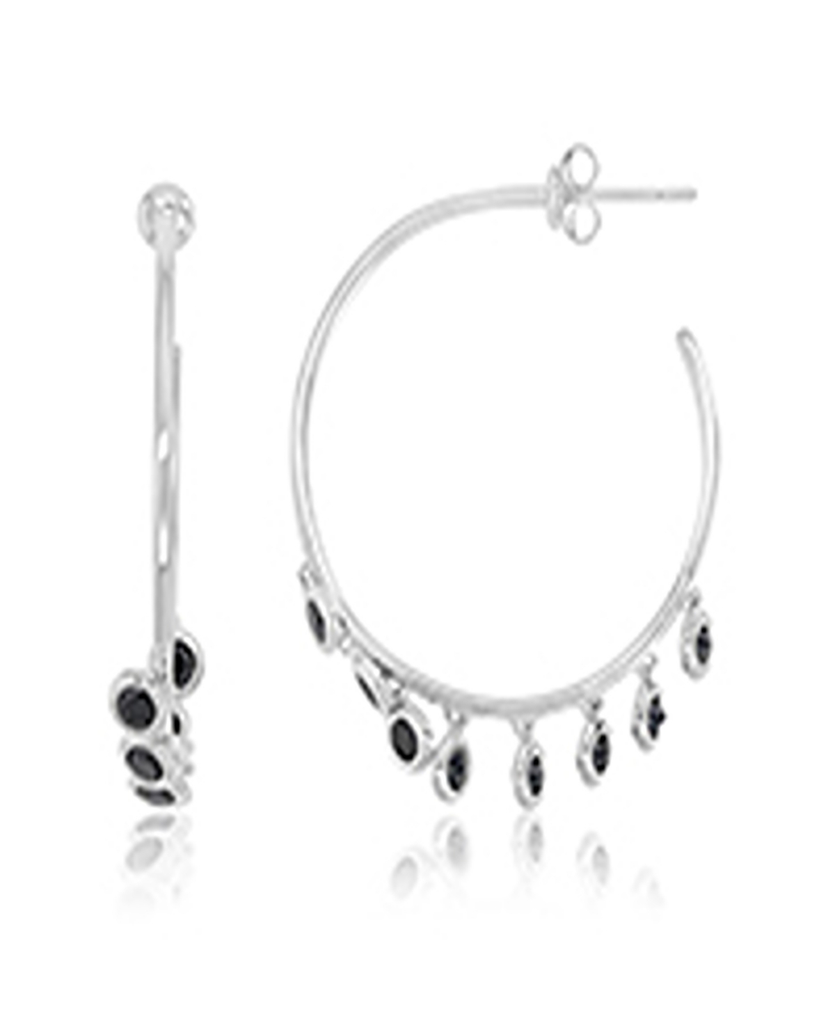 Click here for Macys Onyx Circle Dangling Tube Hoop Earrings in R... prices