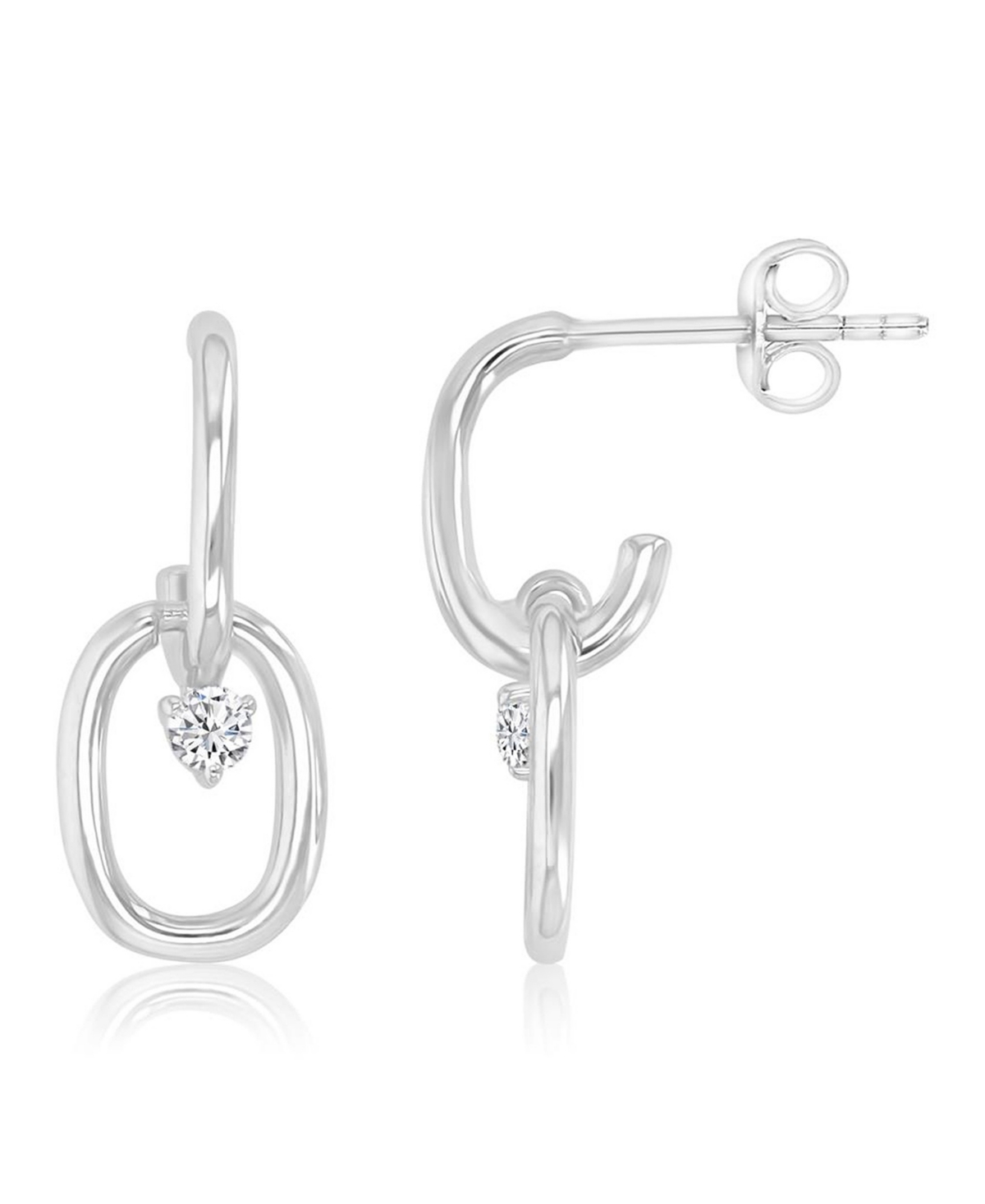 Click here for Macys Cubic Zirconia Link Dangling Earrings in Rho... prices