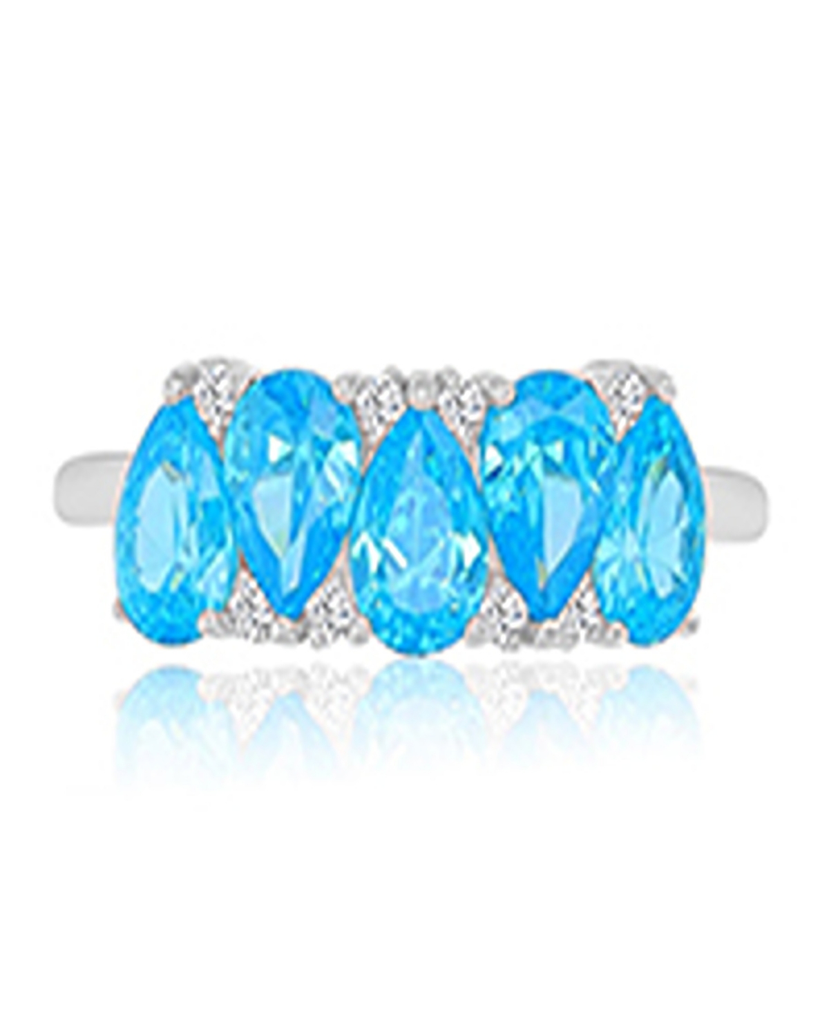 Click here for Macys Aqua Blue Cubic Zirconia Ring in Rhodium Ove... prices