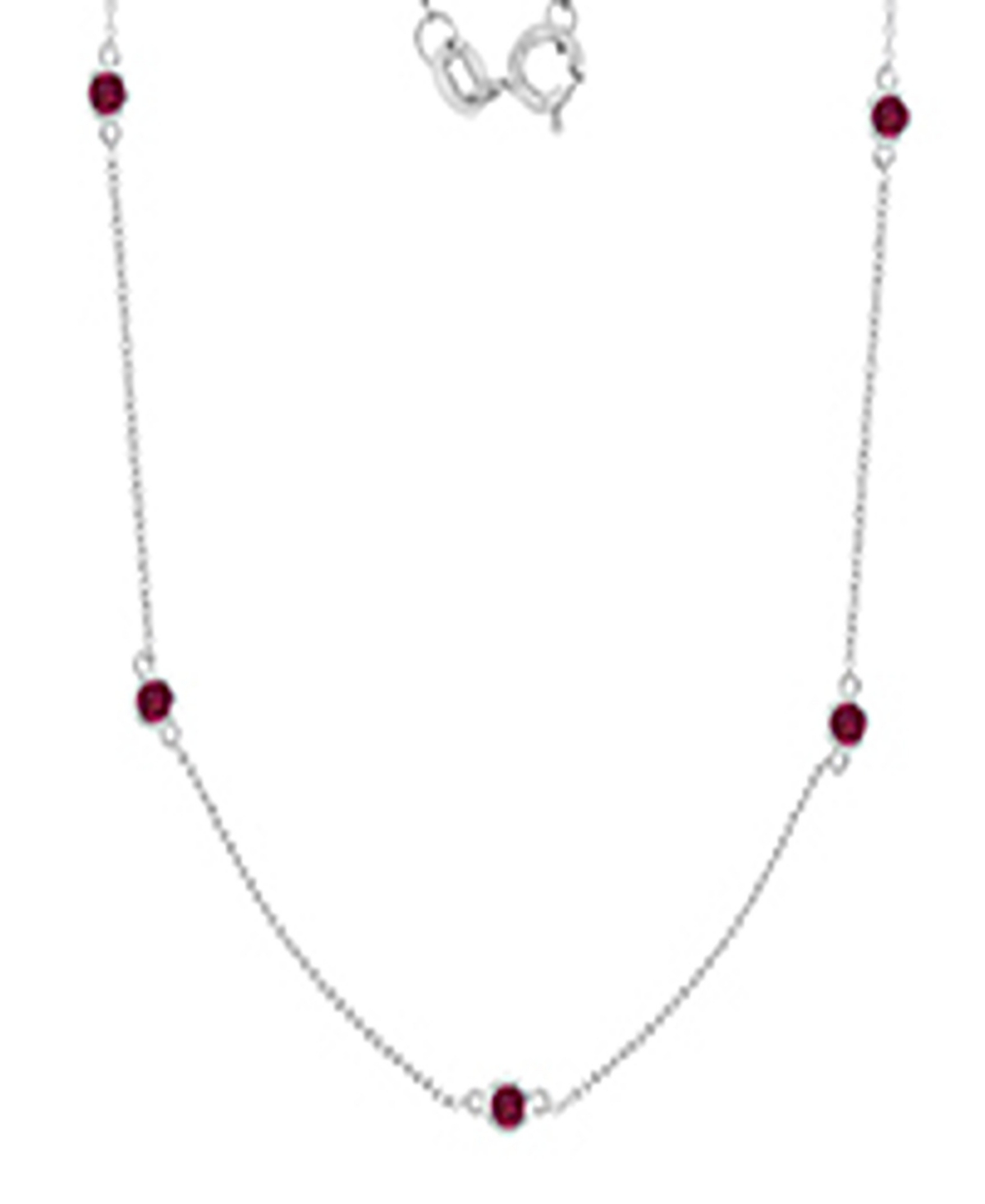 Click here for Macys Created Ruby Station Necklace in Rhodium Ove... prices