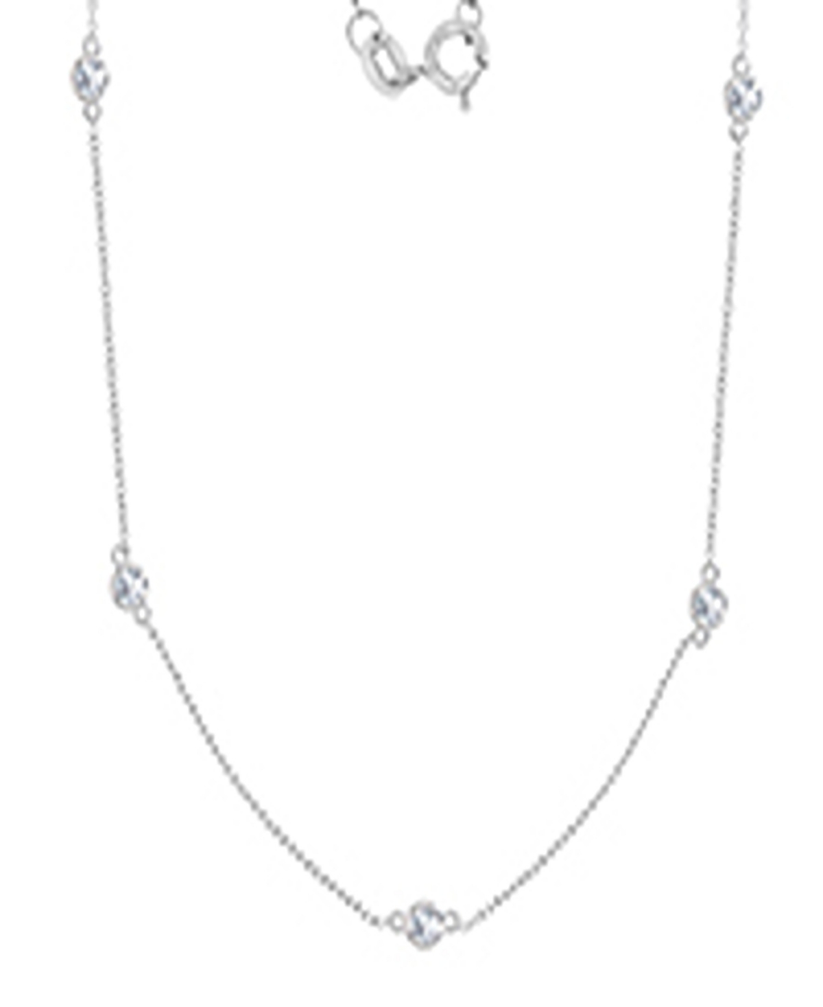 Click here for Macys White Sapphire Station Necklace in Rhodium O... prices
