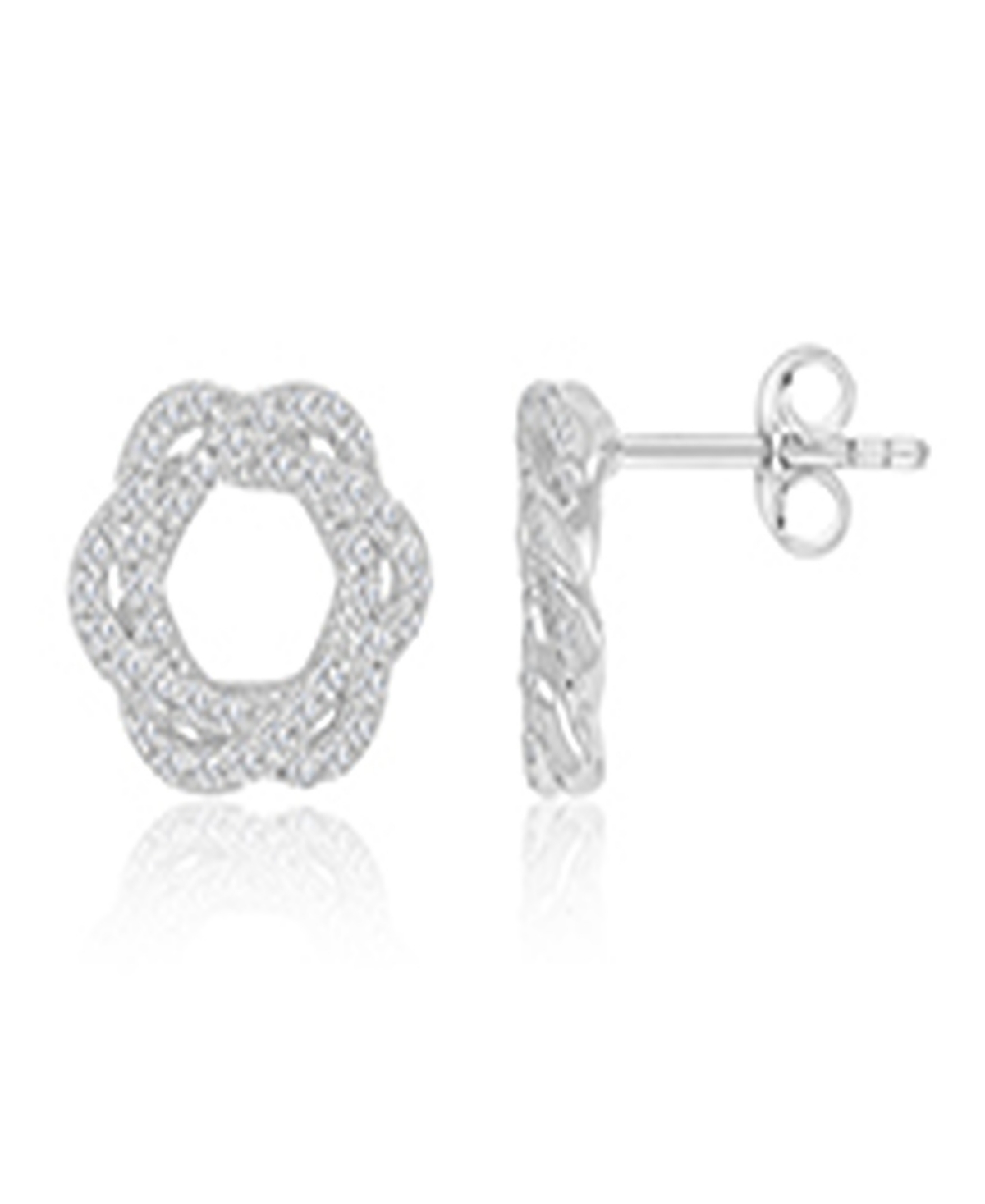 Click here for Macys Created White Sapphire Invert Open Circle St... prices