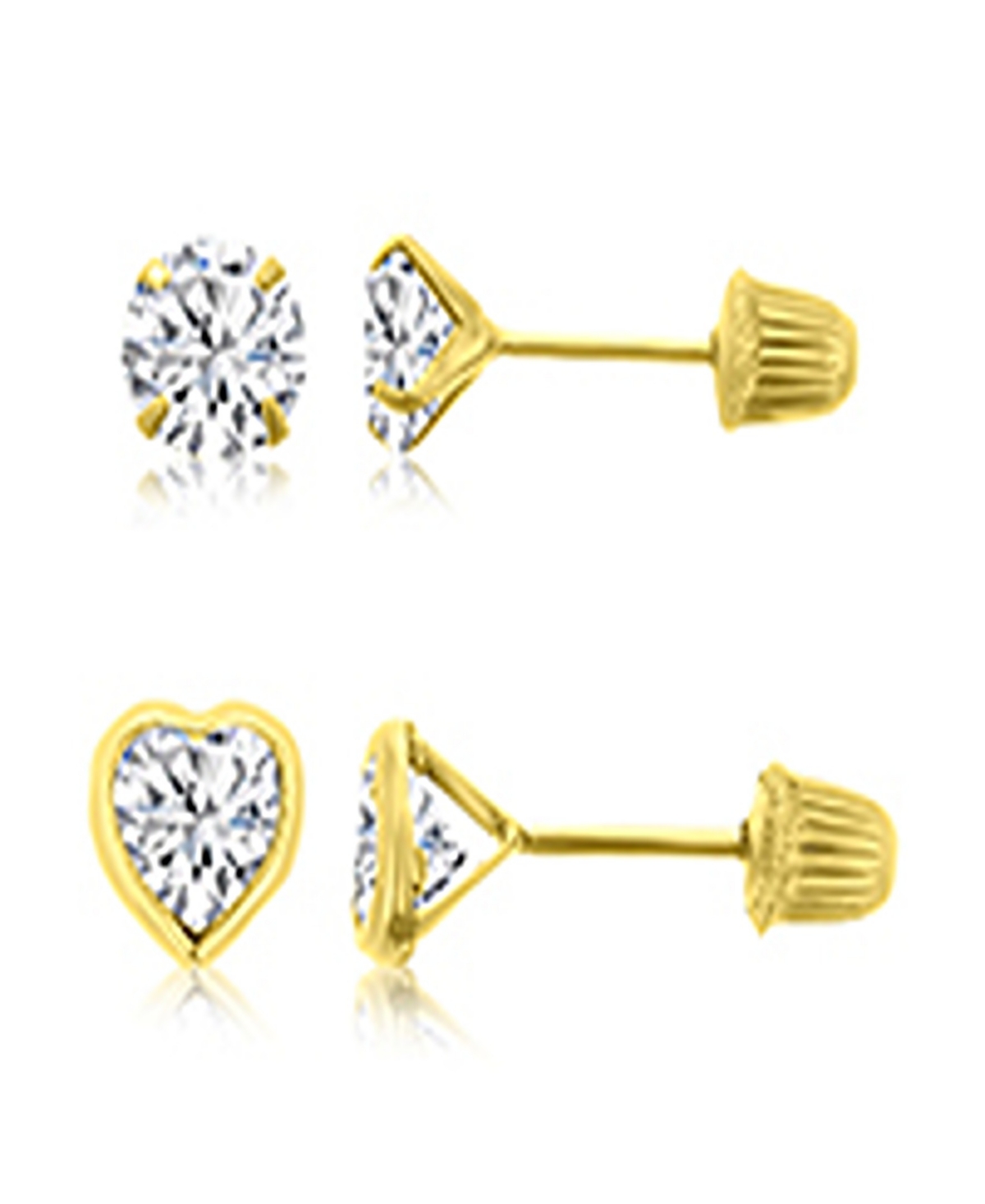 Click here for Macys 2-Pc. Solitaire & Heart Bezel Earring Set in... prices