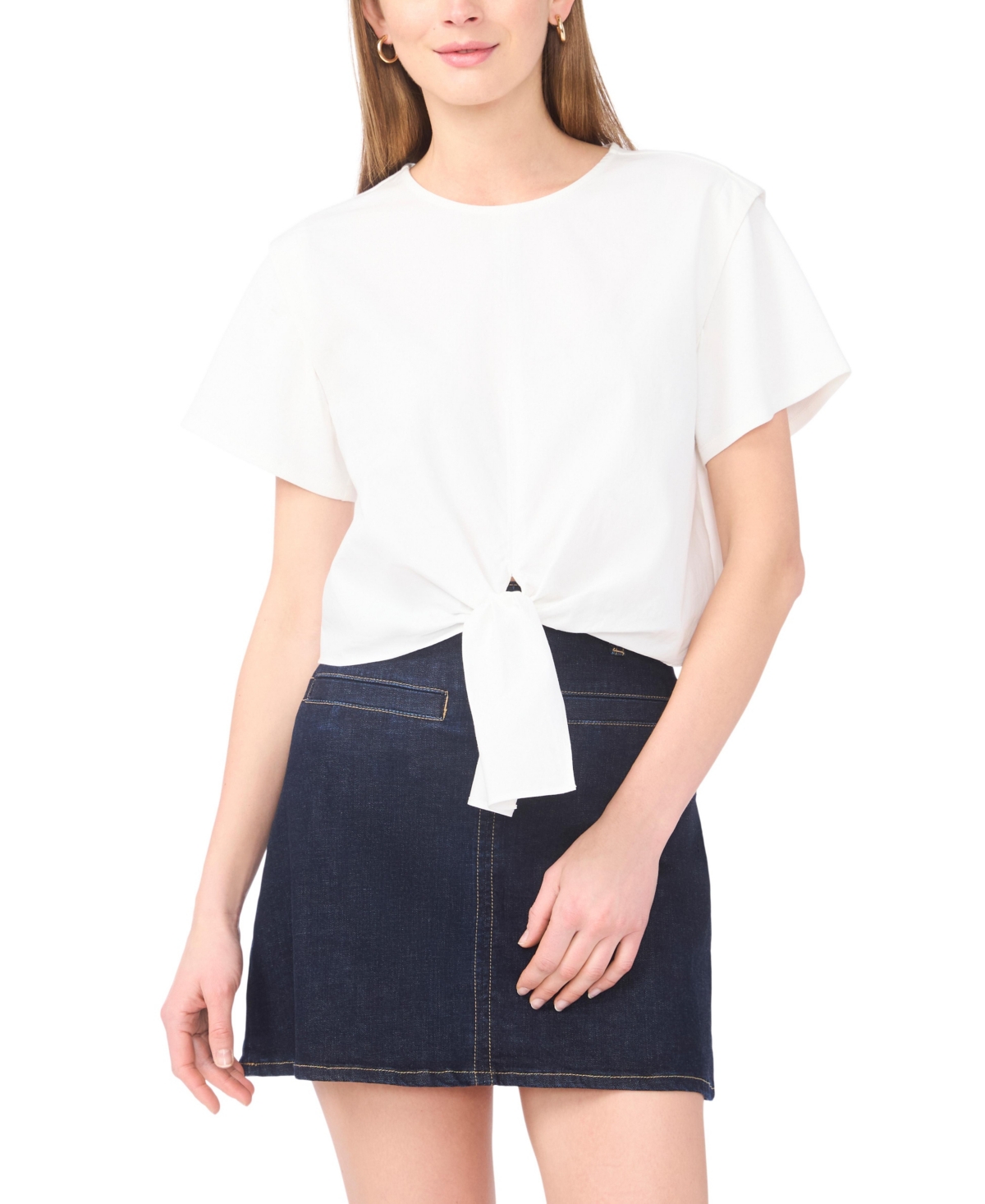 Click here for Vince Camuto Womens Short-Sleeve Front-Tie Detail... prices