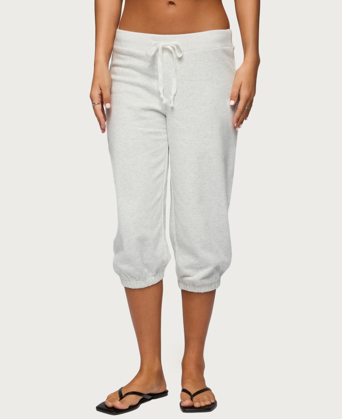 Click here for Edikted Womens Deana Capri Sweatpants - Light-gray... prices