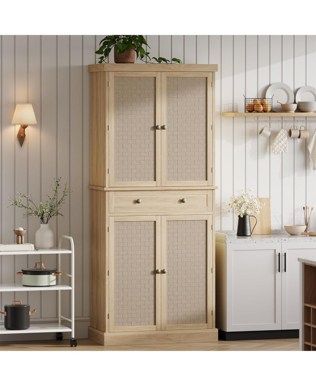 Click here for gaomon 72" Wooden Tall Pantry Cabinet  Kitche... prices